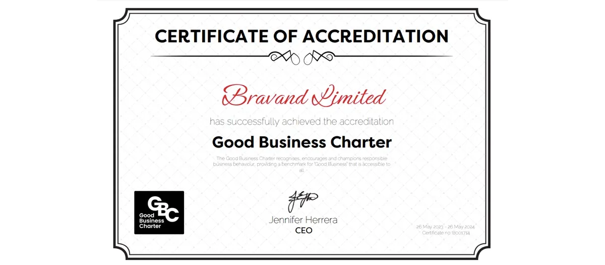 We're Good Business Charter accredited
