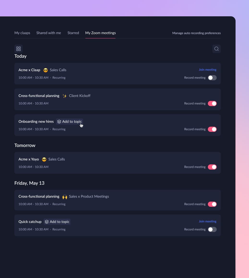 Claap | Automatic Note Taker for Zoom (no bot required)