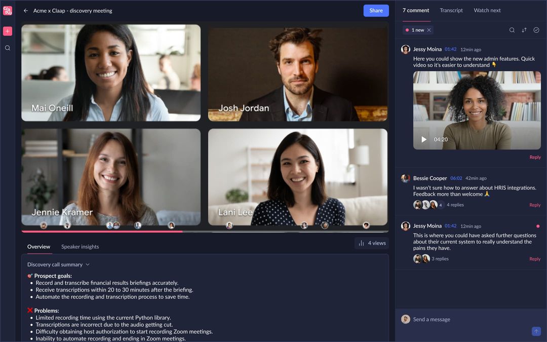 Claap - The only video recording tool you need to win deals