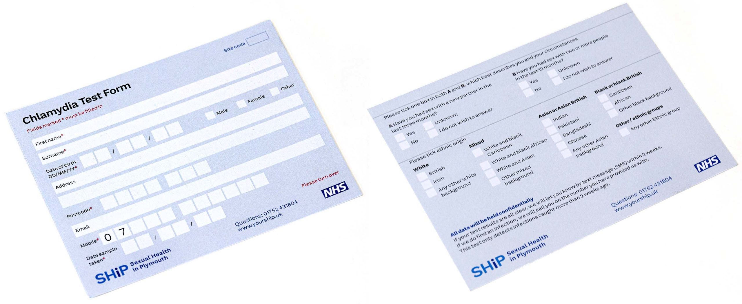 Design Science - NHS Sexual Health Centre STI home testing kits