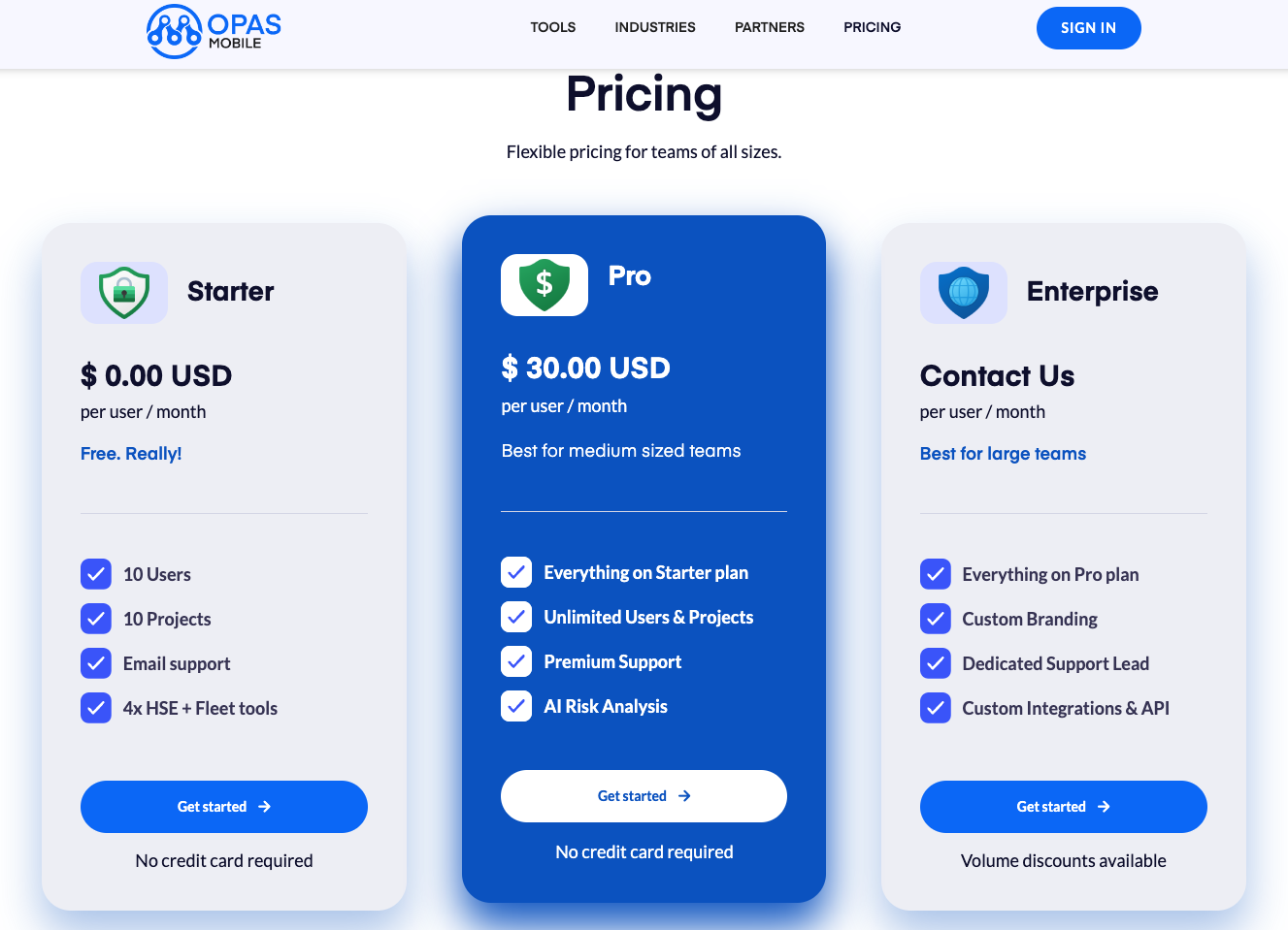 OPAS Mobile | Pricing