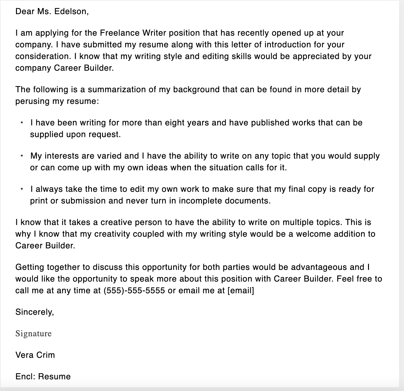How To Create A Freelance Writer Cover Letter That Works with Examples 