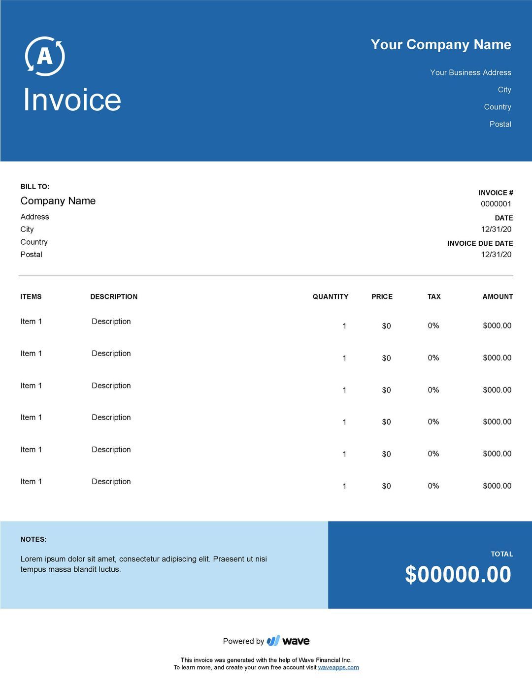 Translation Invoice Template - Free Download