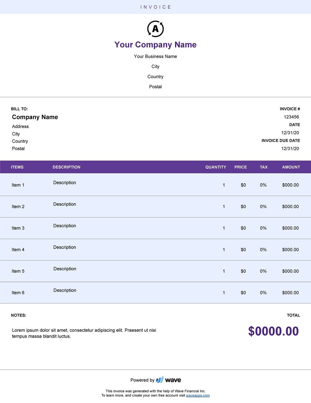 Translation Invoice Template - Free Download