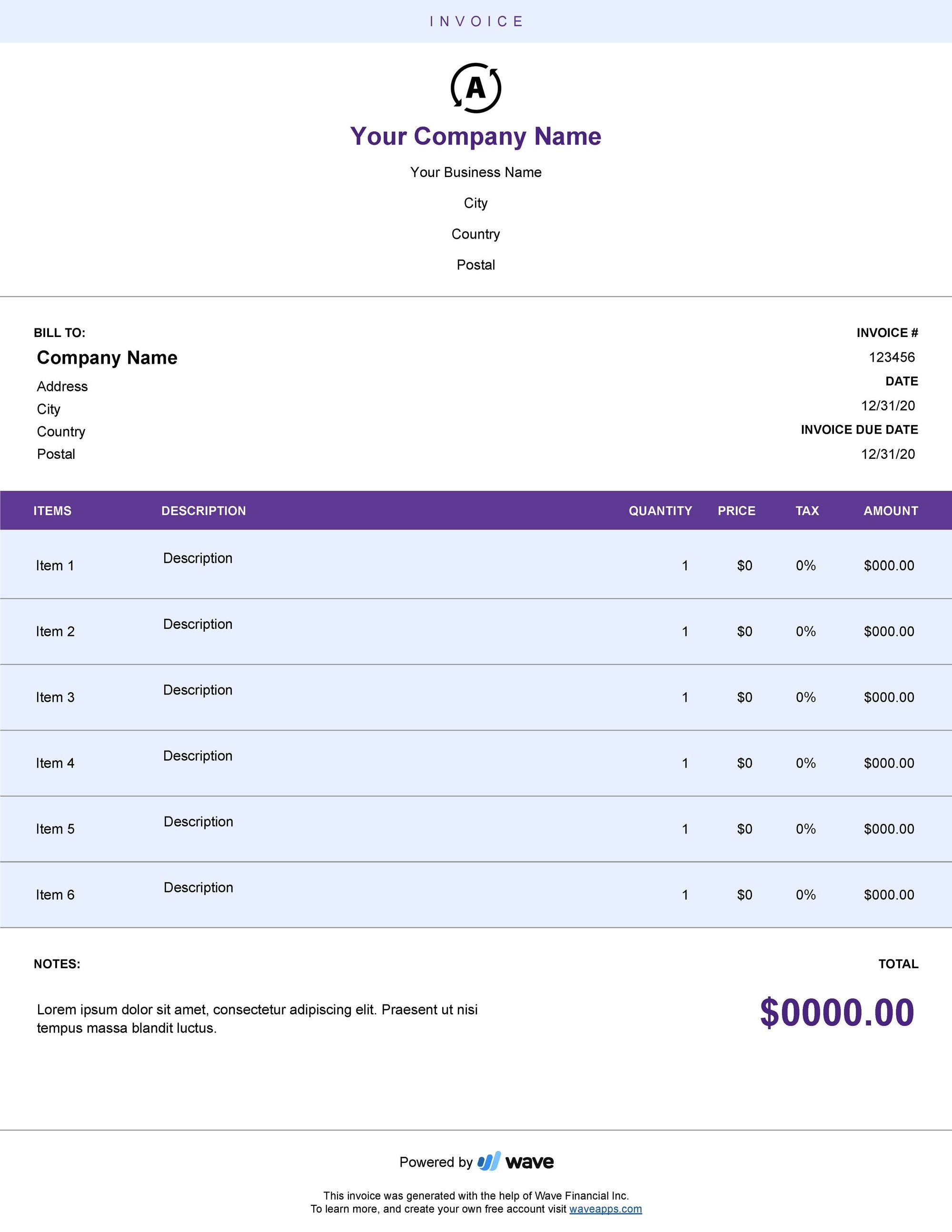 Translation Invoice Template - Free Download