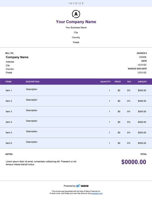 Translation Invoice Template - Free Download