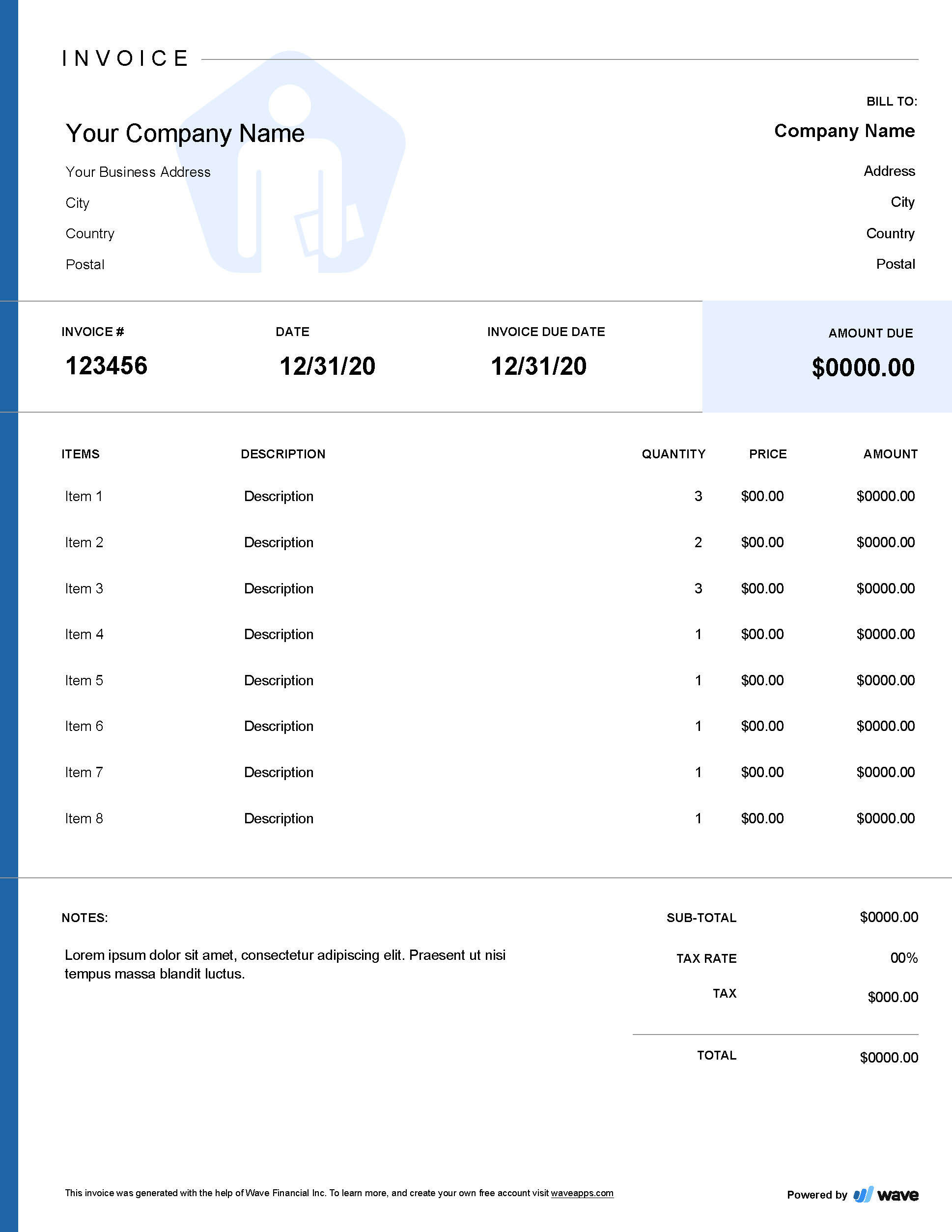 Professional Invoice Template Free Download