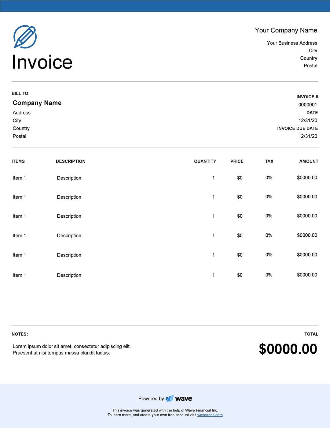 Logo Design Invoice Template - Free Download
