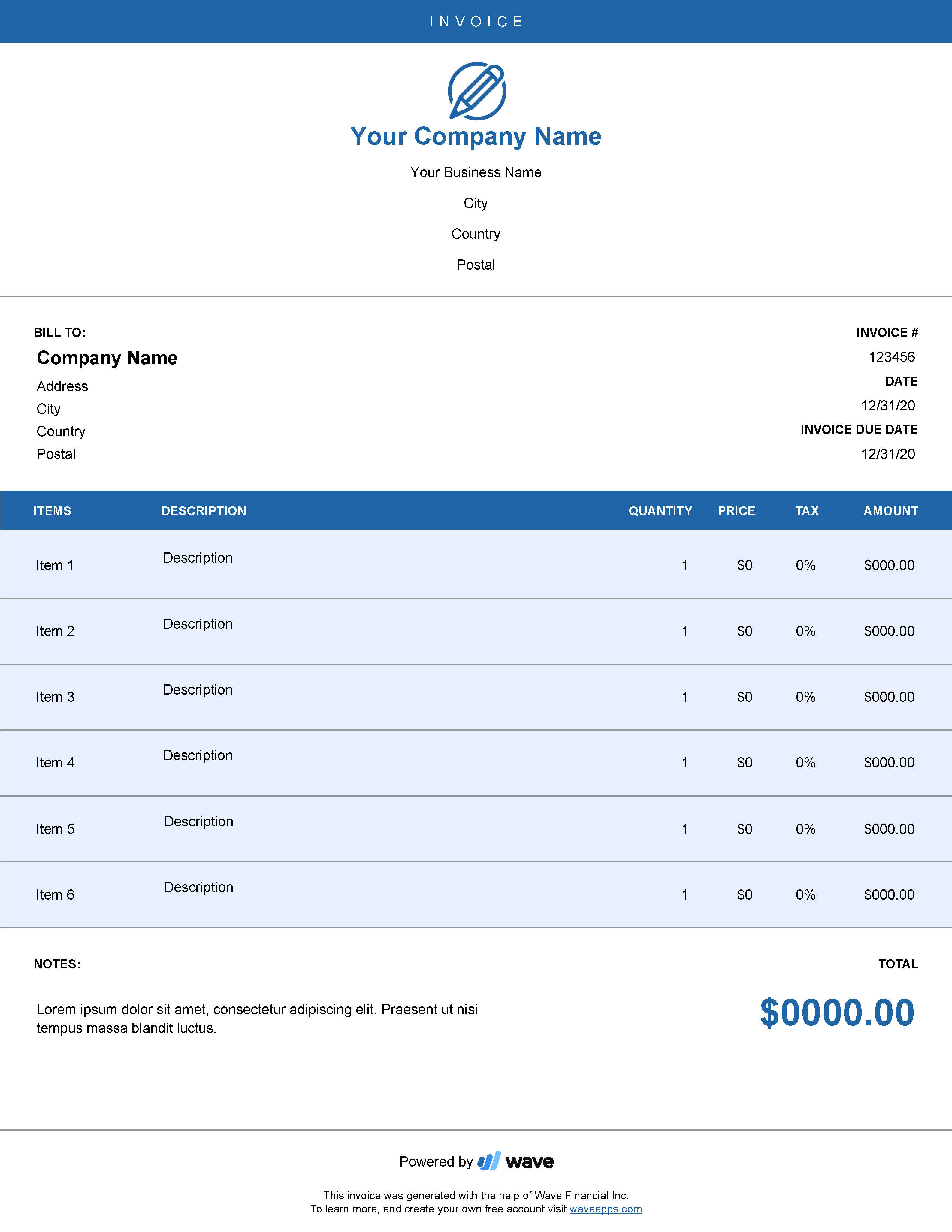 Logo Design Invoice Template Free Download