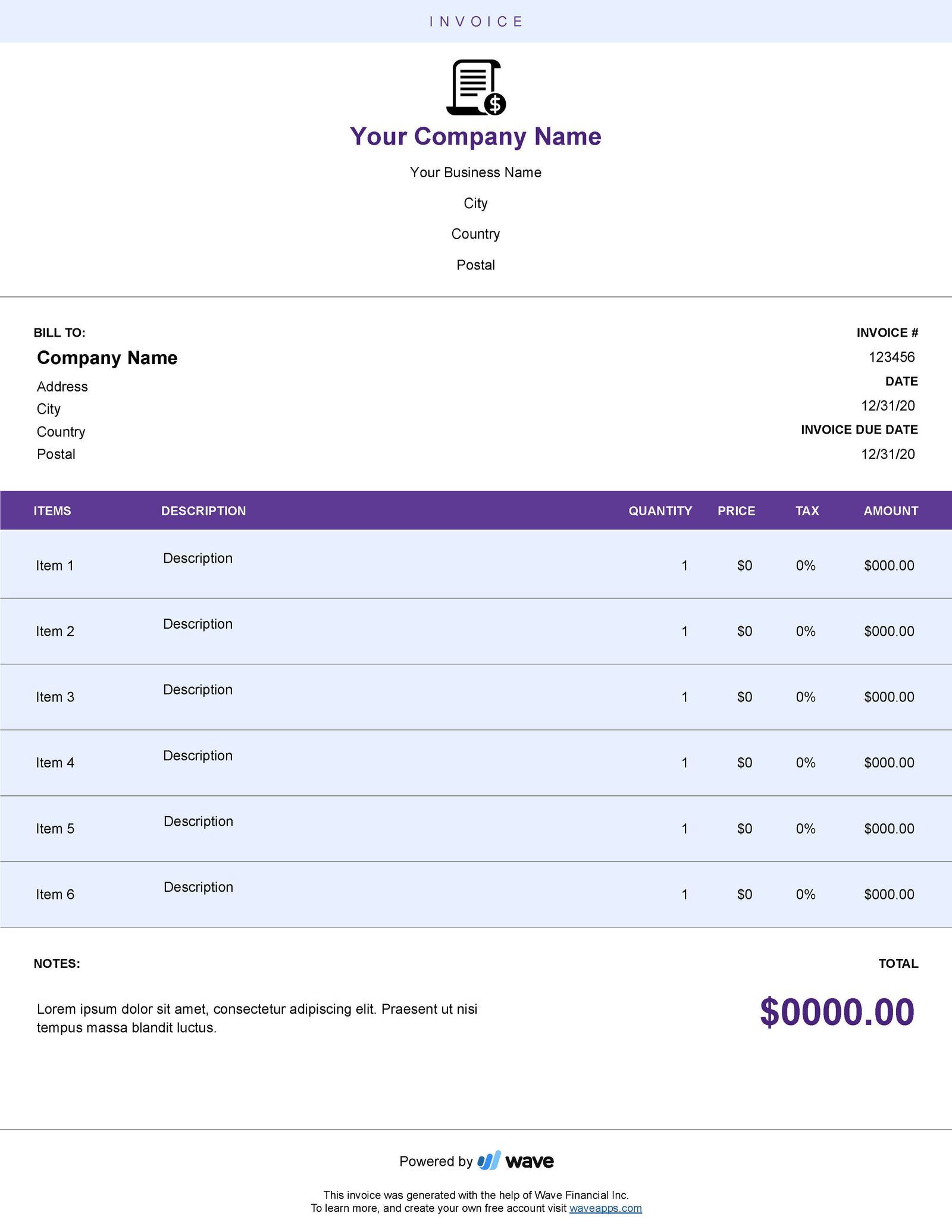 Pro Forma Invoice Template - Free Download