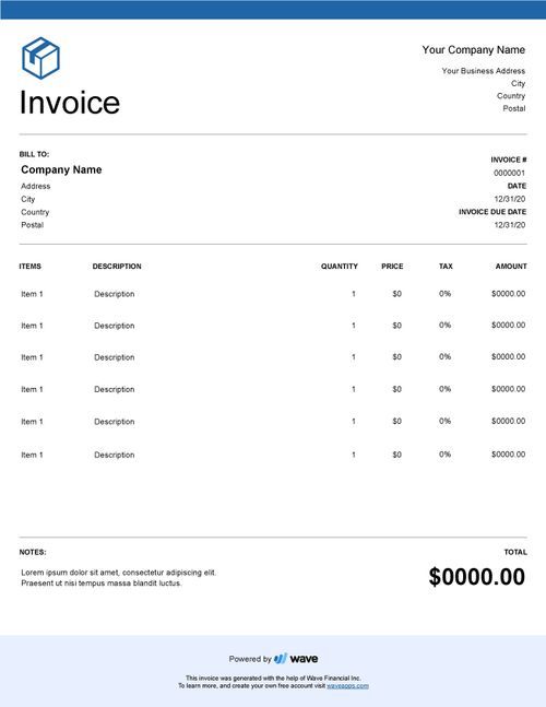 Moving Company Invoice Template - Free Download