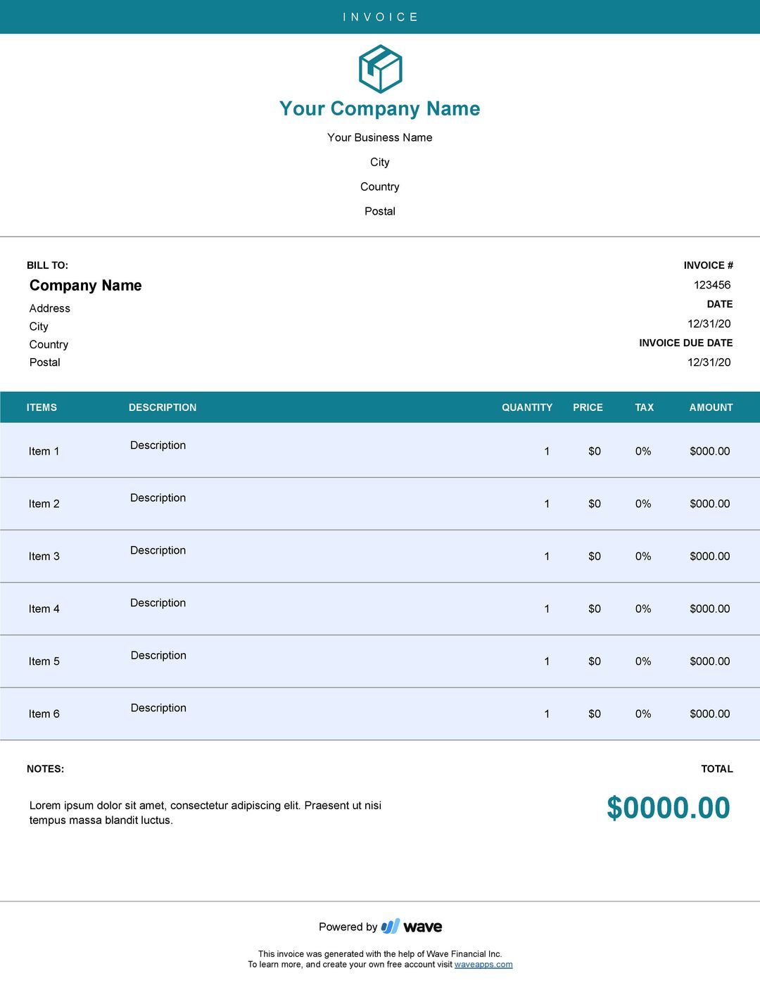 Moving Company Invoice Template - Free Download