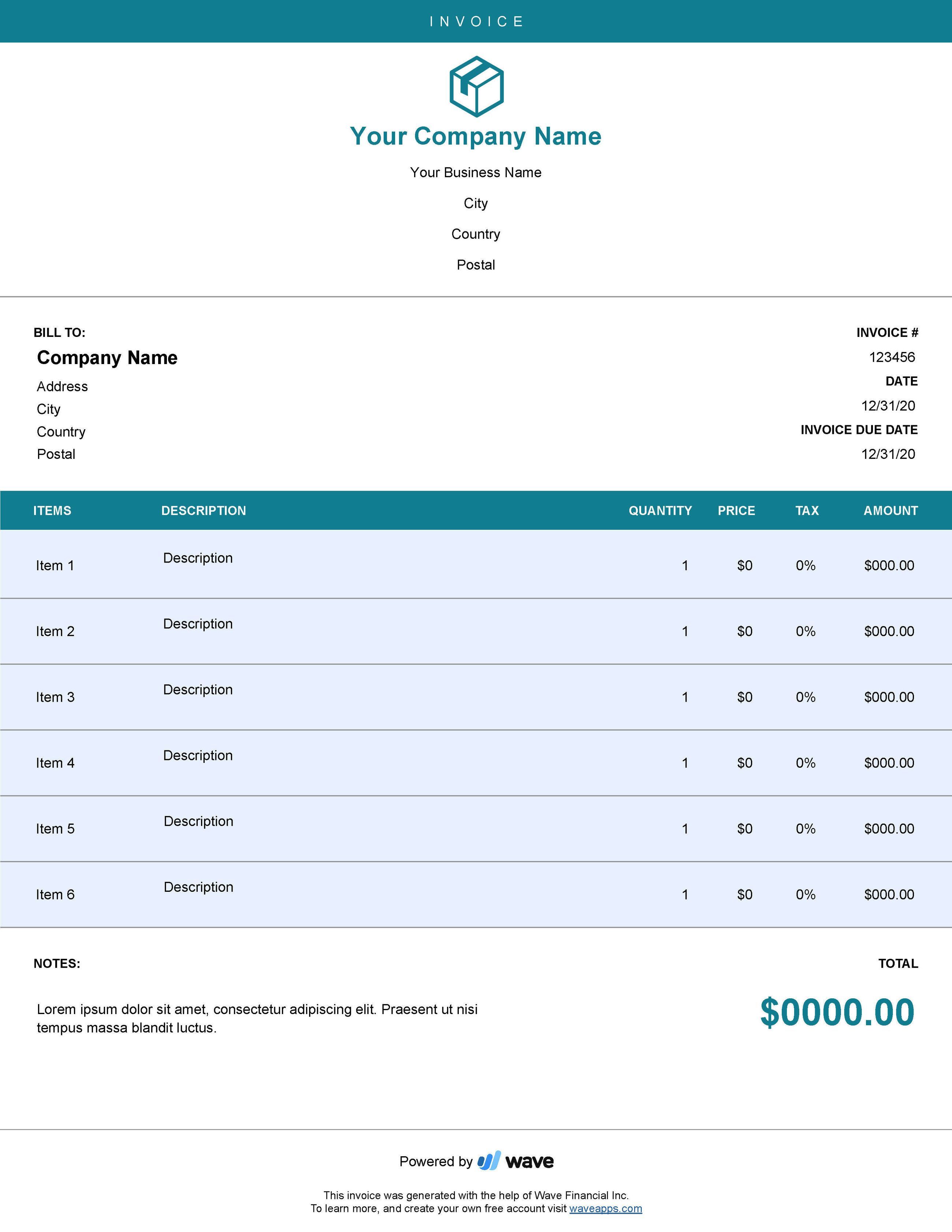 Moving Company Invoice Template - Free Download