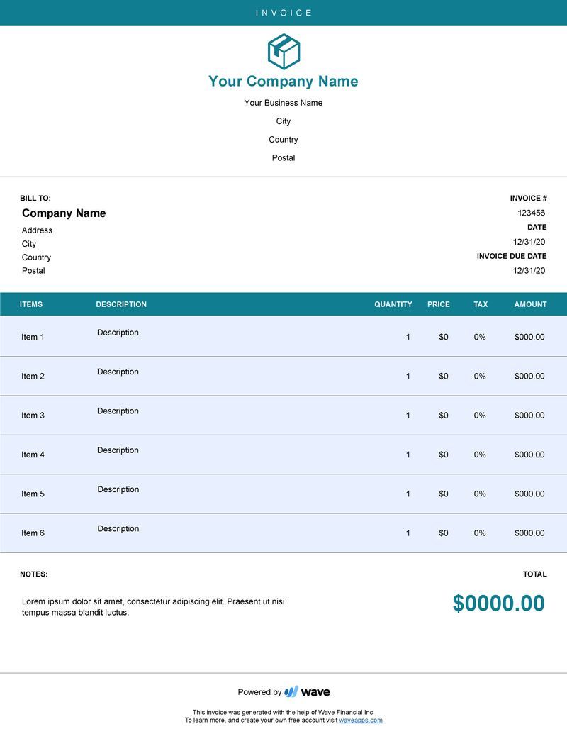 Moving Company Invoice Template - Free Download