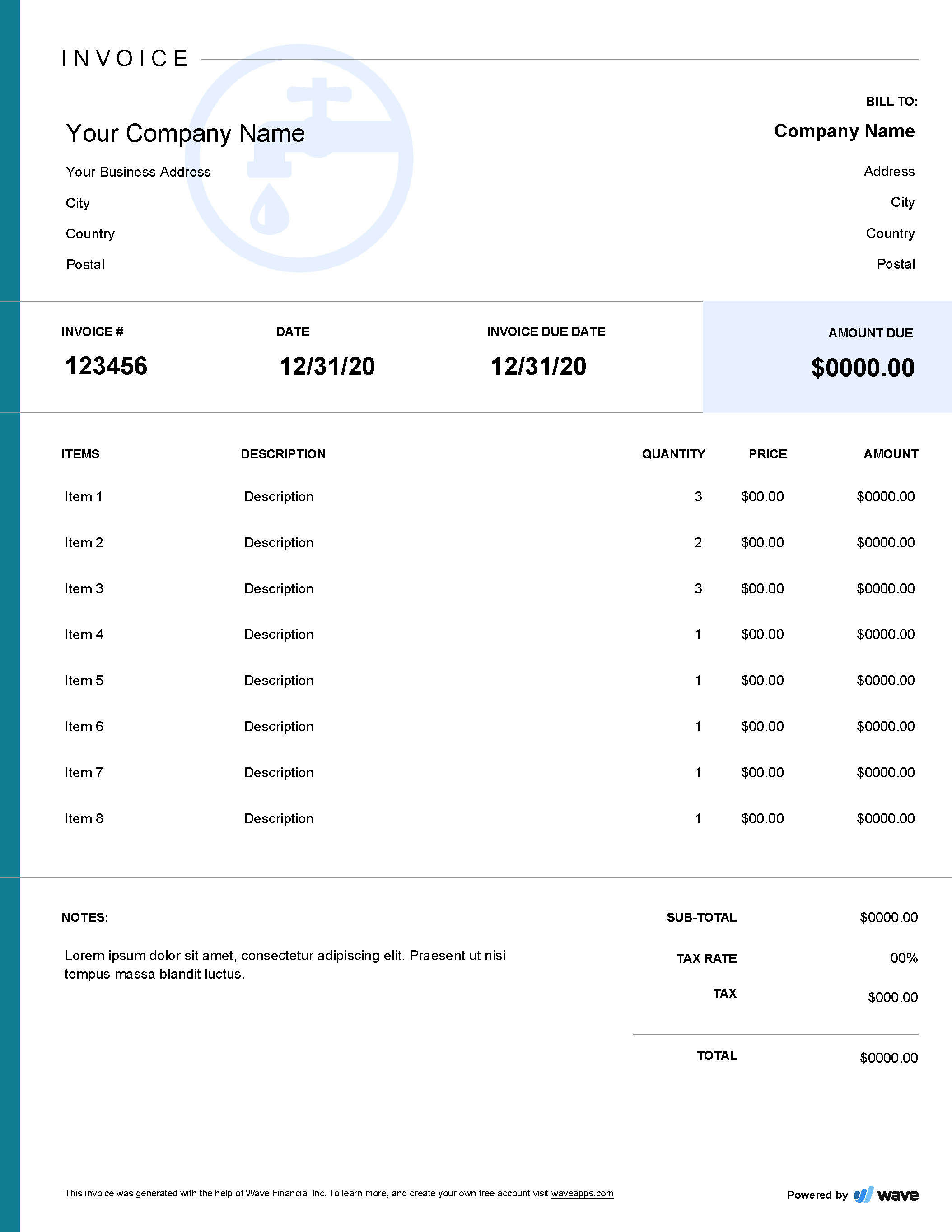 Plumbing Invoice Template Free Download Plumbing Invoice Template Free Download