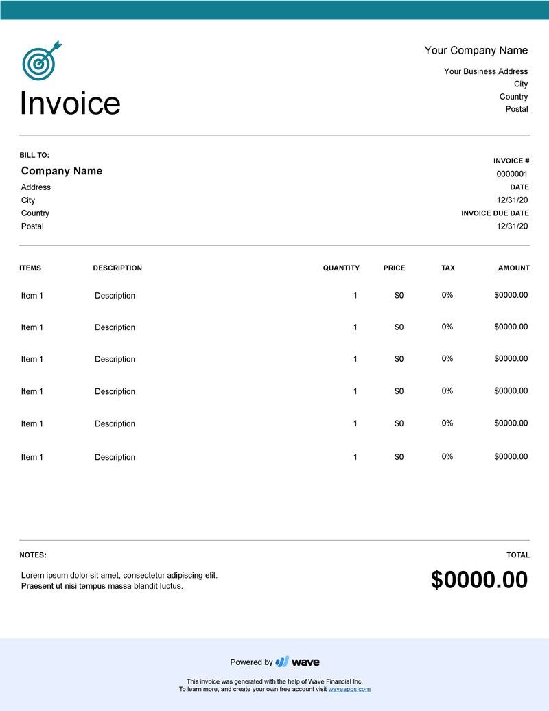 Marketing Invoice Template - Free Download