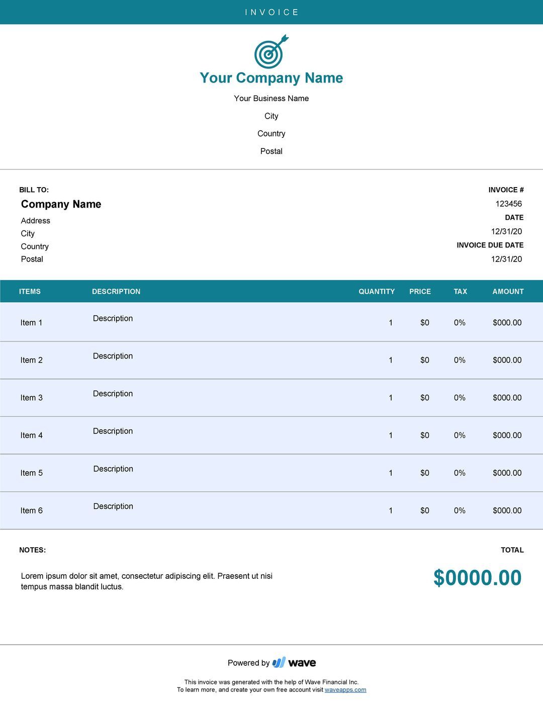 Marketing Invoice Template - Free Download