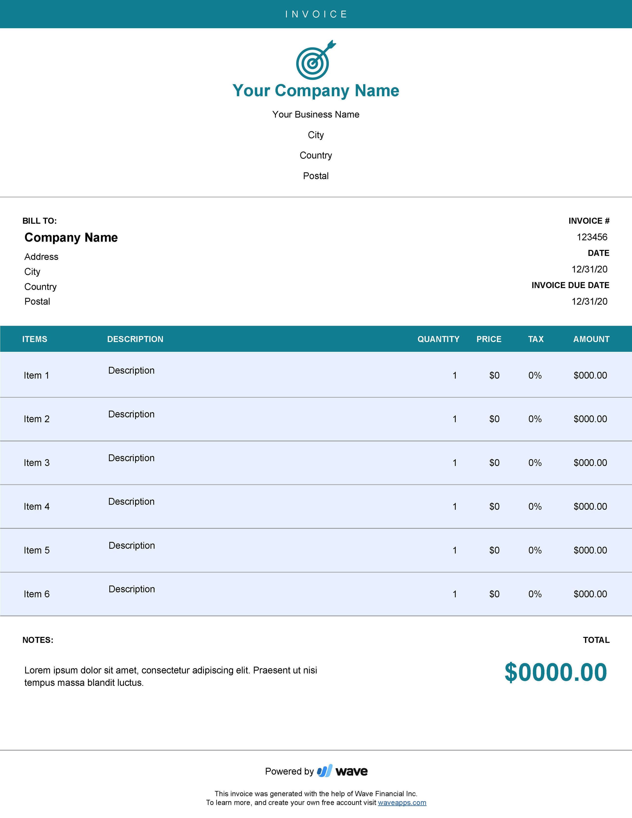 Marketing Invoice Template - Free Download