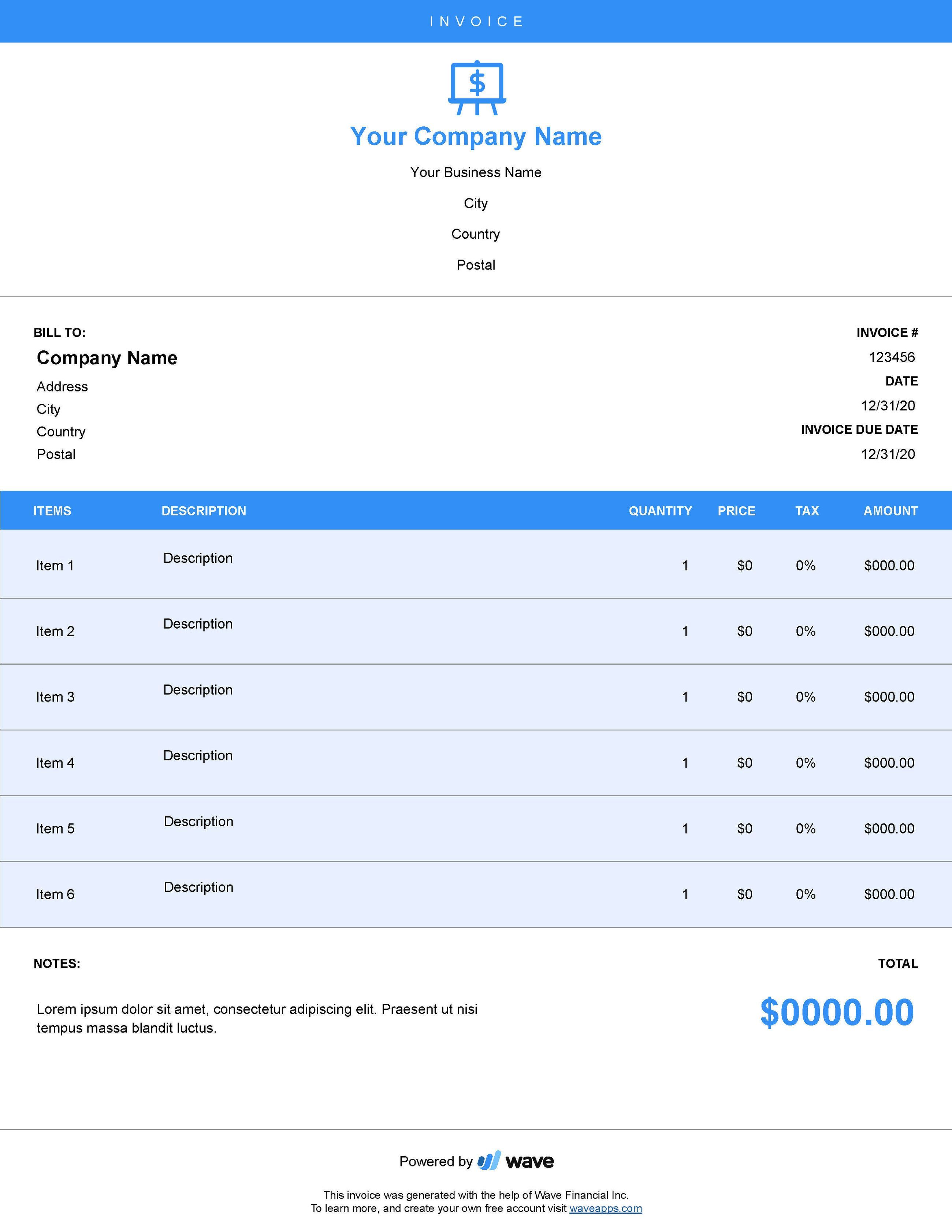 Sales Invoice Template - Free Download