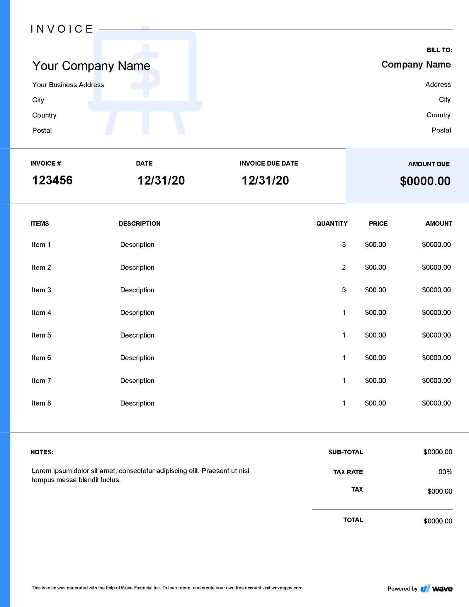 Sales Invoice Template - Free Download