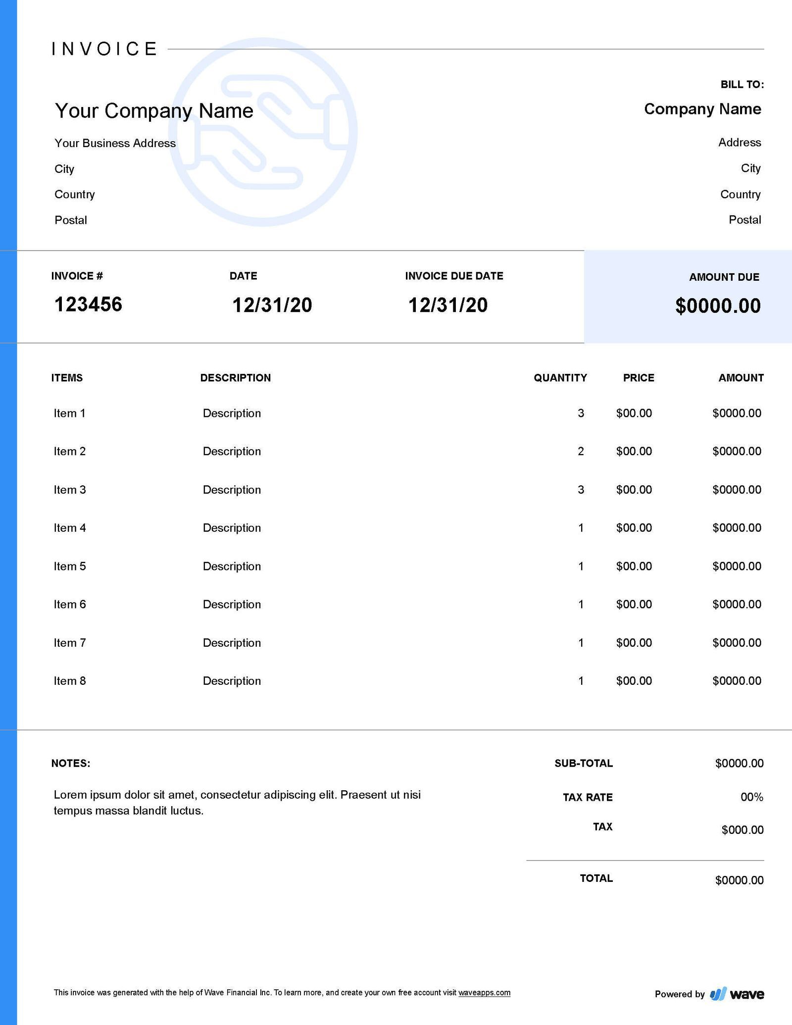 Therapist Invoice Template - Free Download
