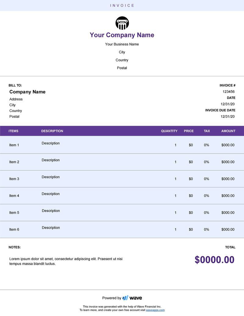 Law Firm Invoice Template - Free Download