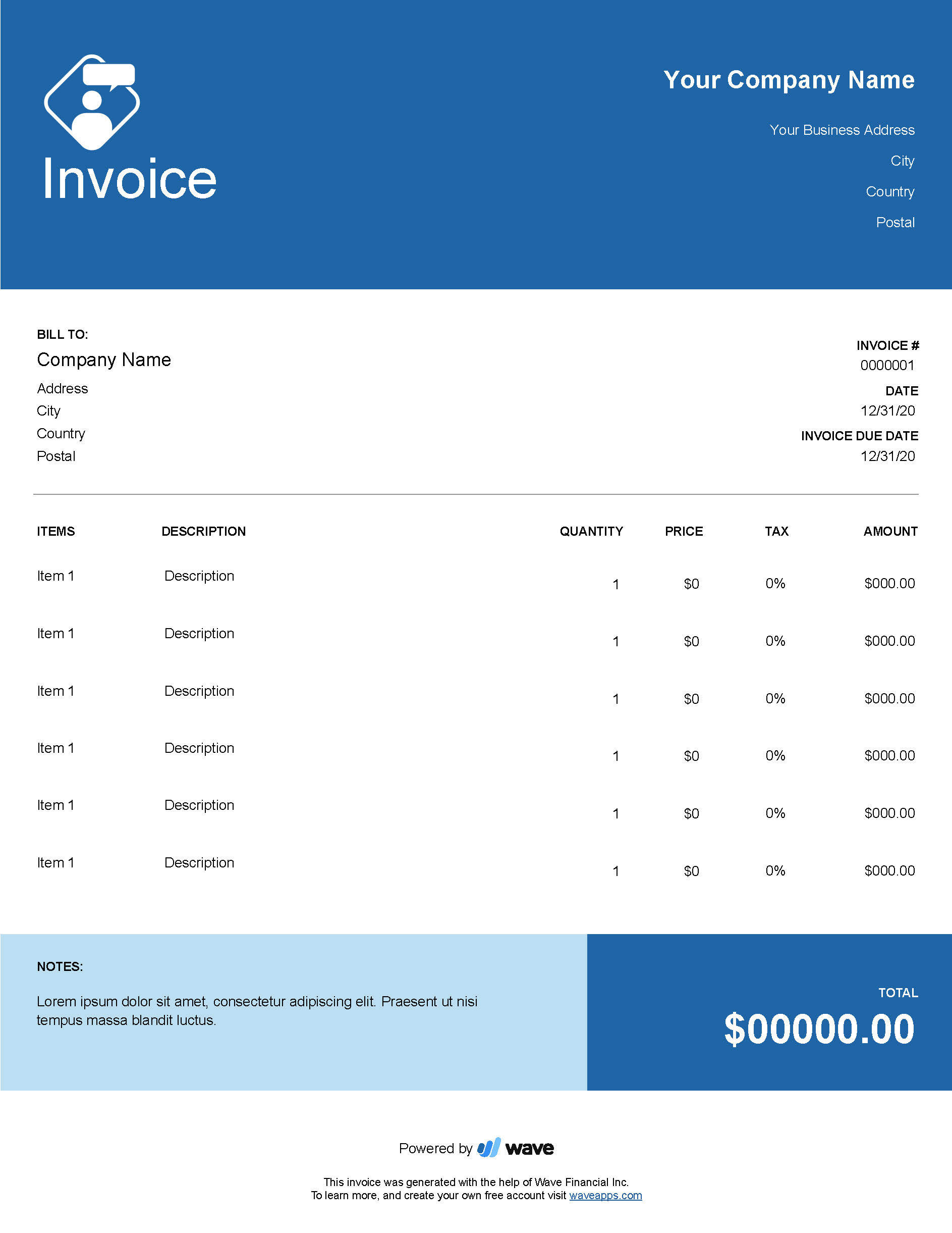 Invoice Templates For Business Professionals Wave Financial