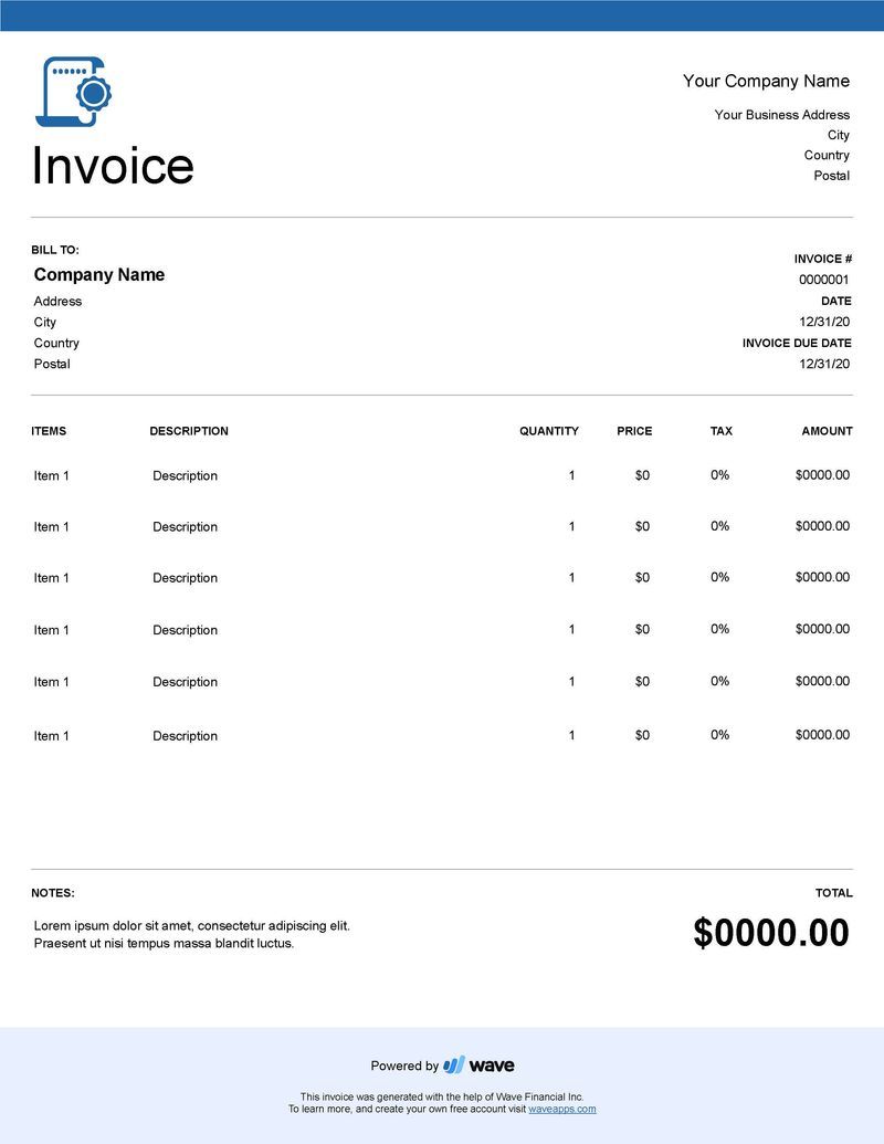 Notary Public Invoice Template - Free Download
