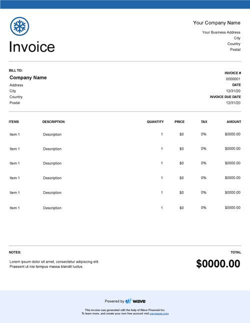Snow Removal Invoice Template - Free Download