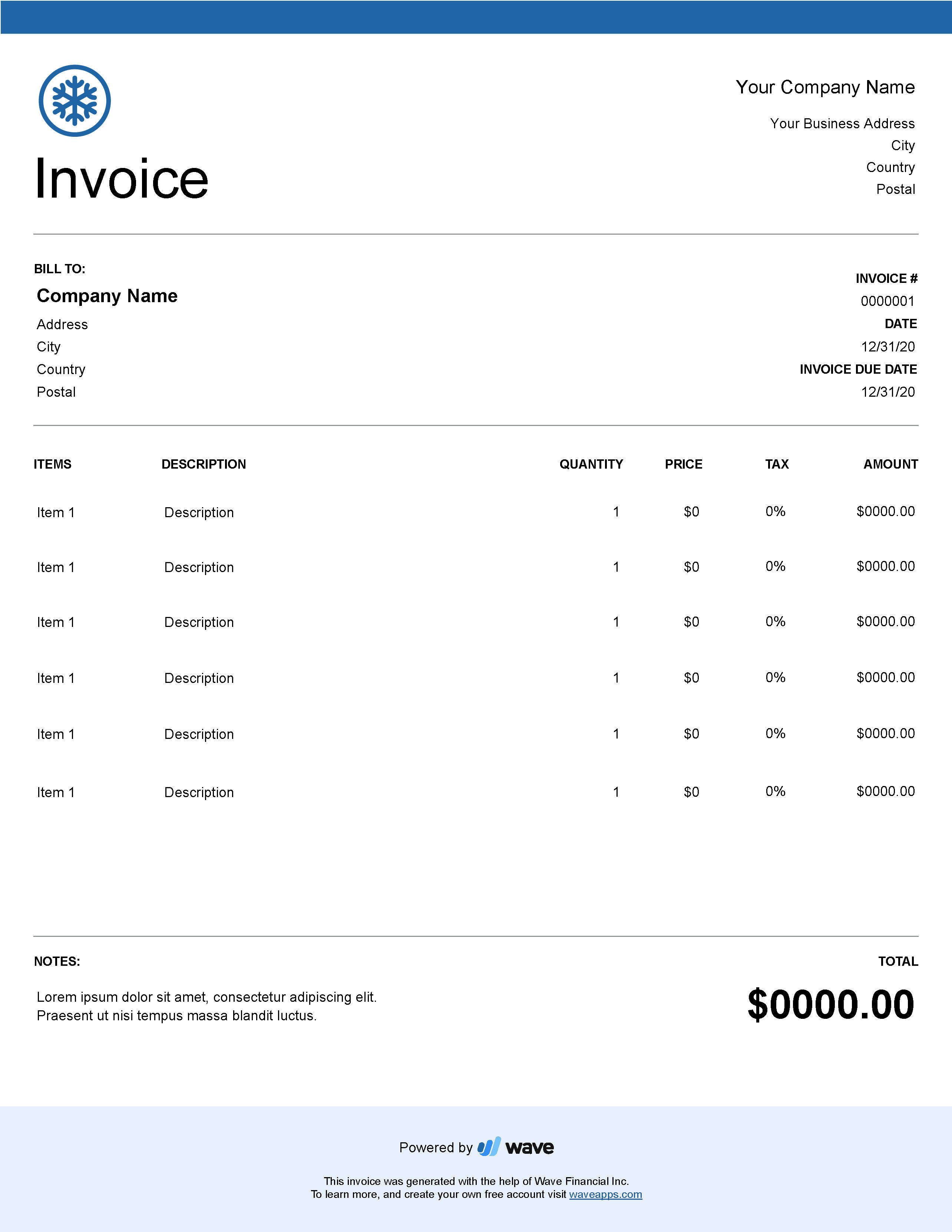 Snow Removal Invoice Template Free Download