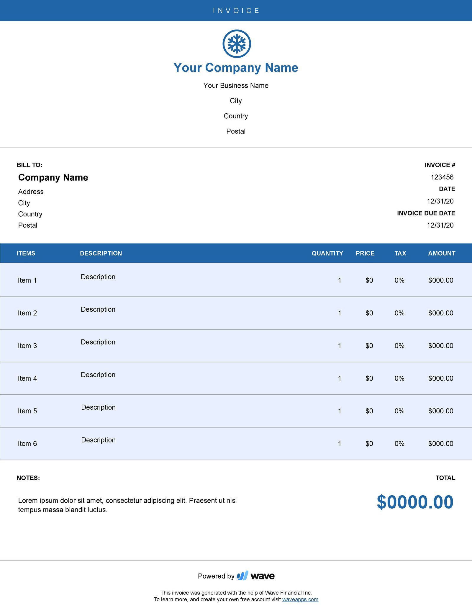 Snow Removal Invoice Template - Free Download