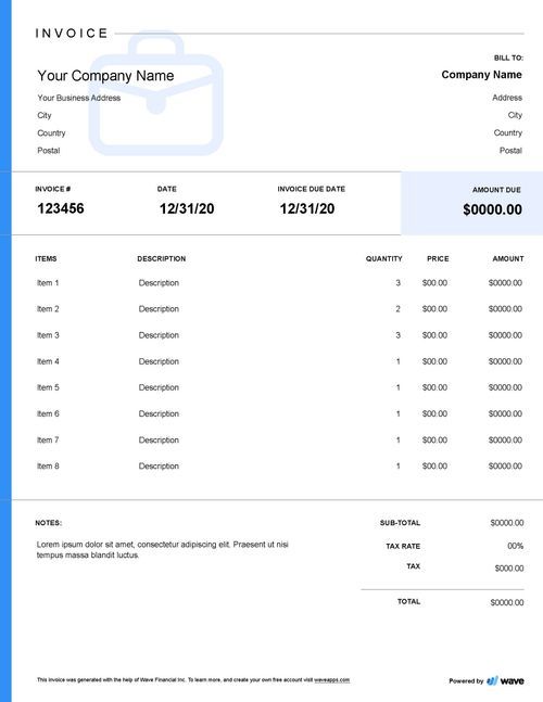 Retainer Invoice Template - Free Download