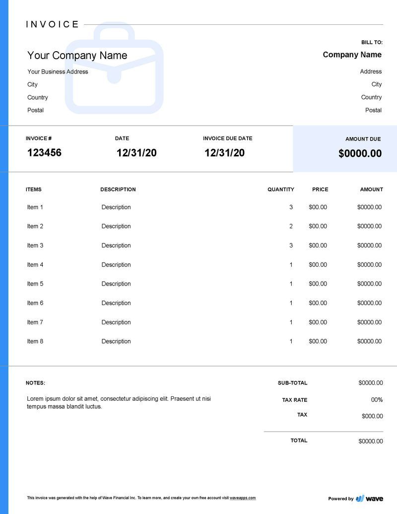 Retainer Invoice Template - Free Download