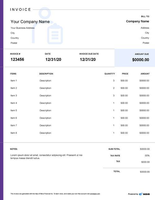 Sole Trader Invoice Template - Free Download