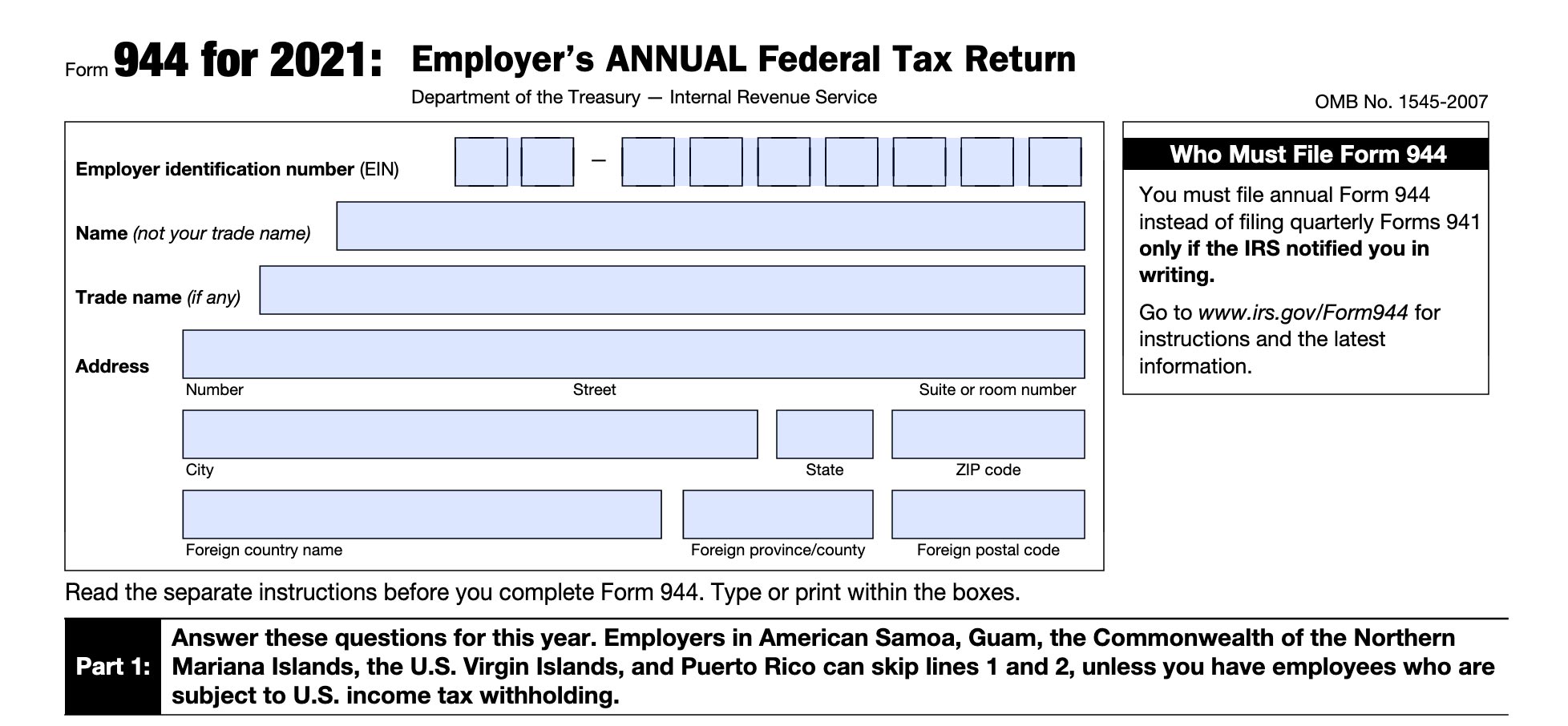 What Is IRS Form 944 