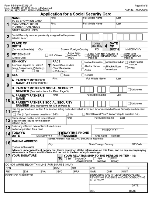 How to Fill Out Form SS-5 | Social Security card Application Online | GOV+
