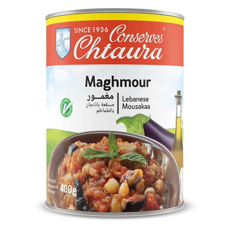 Conserves Modernes Chtaura: Maghmour - Lebanese Mousakaa with Eggplant and Tomato Sauce