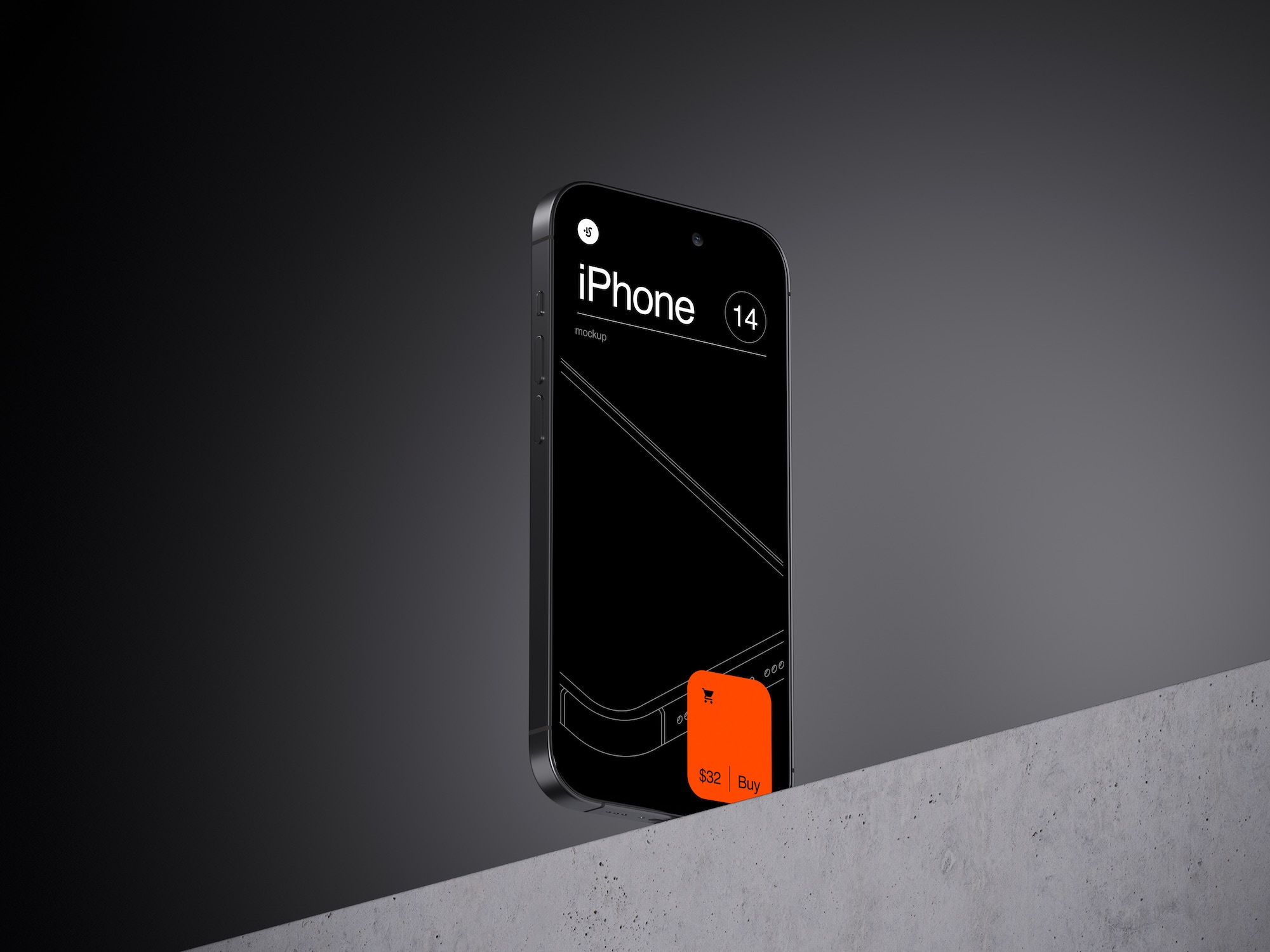 A-Mockups: iPhone 14 Pro, Scene 04 | For Photoshop, Sketch, Figma