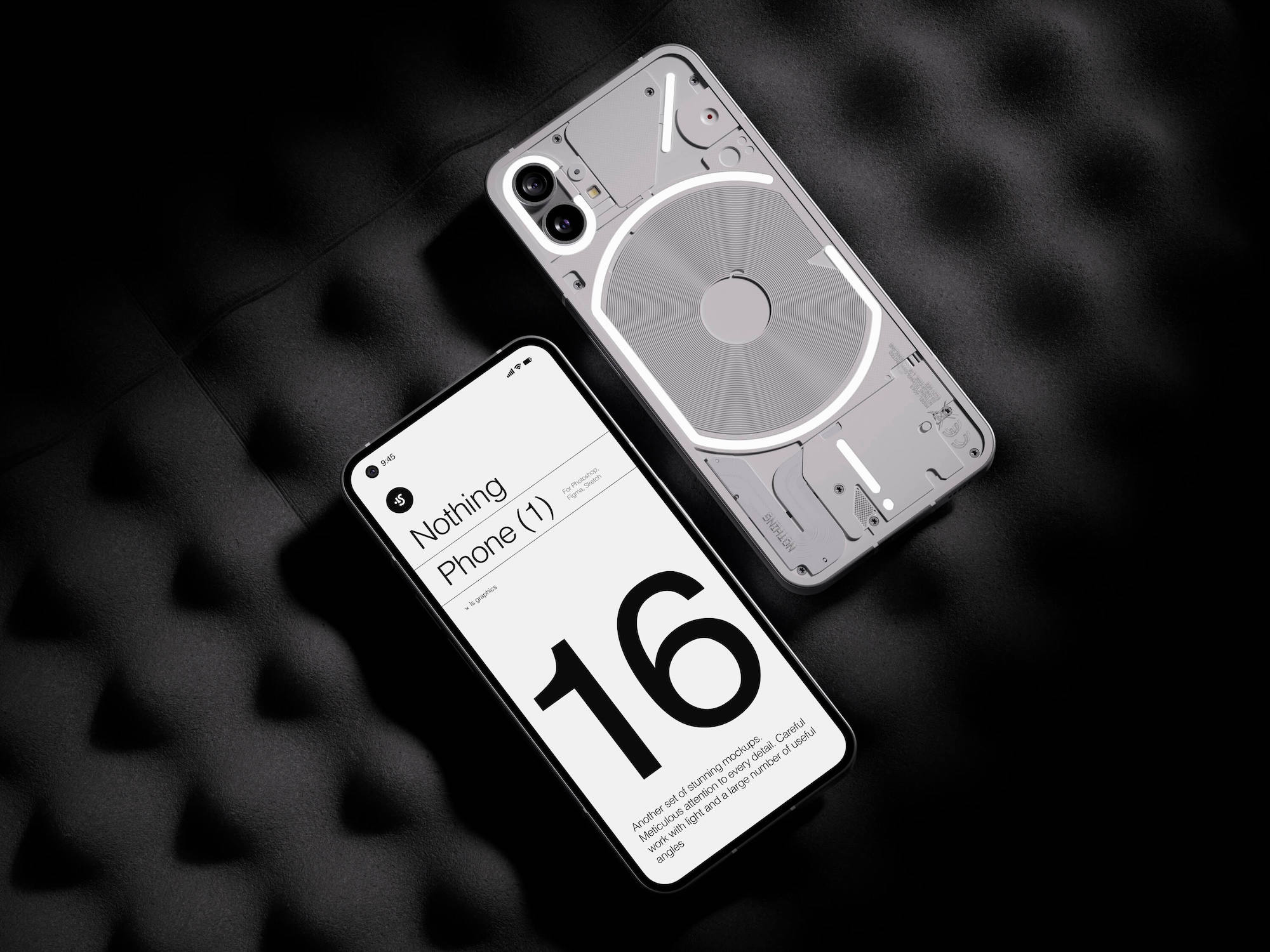C-Mockups: Nothing Phone (1), Scene 02 | for Photoshop, Sketch, Figma