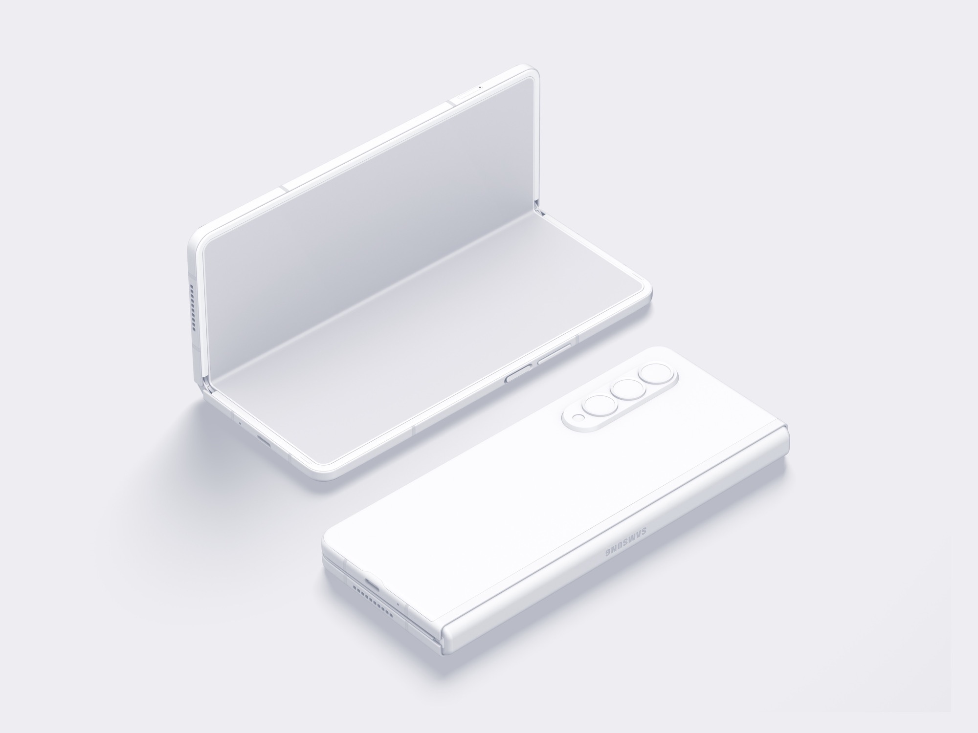 Samsung Galaxy Z Fold3, Clay Scene 03 | for Photoshop