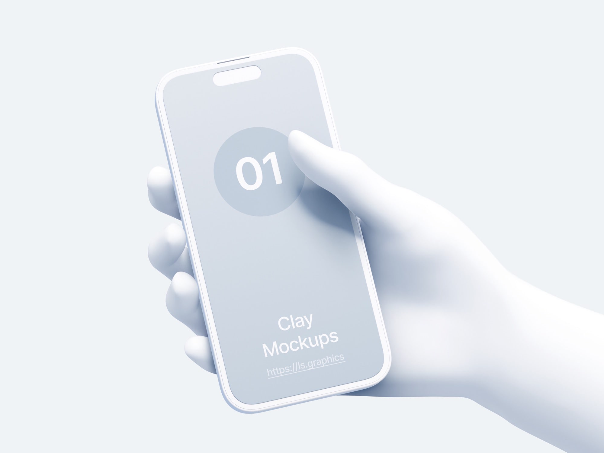 Hands Clay Mockups, Scene 13 | Figma, Sketch, Photoshop