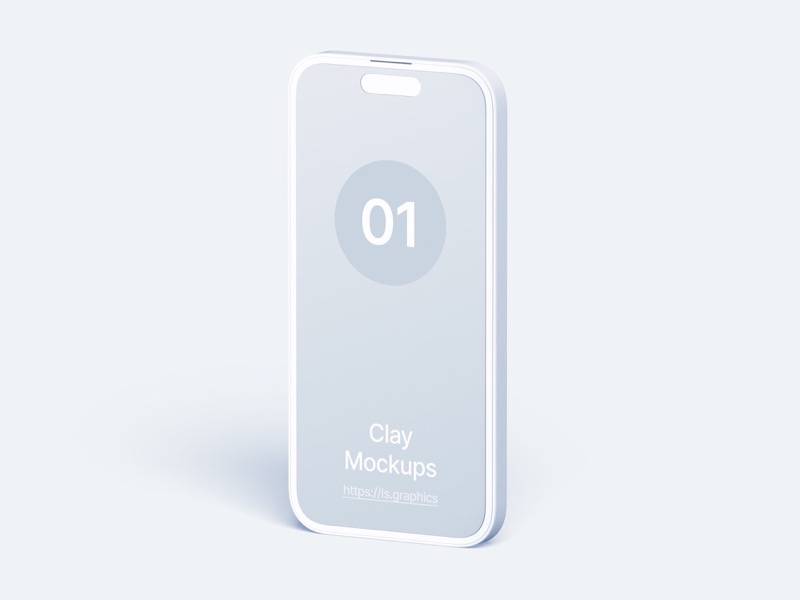 iPhone Clay Mockups, Scene 05 | Figma, Sketch, Photoshop