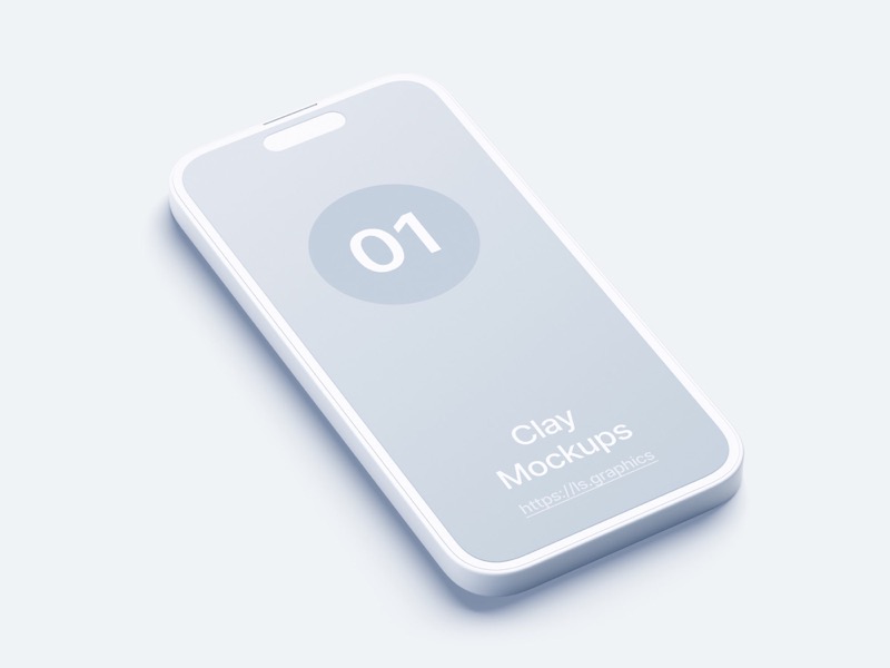 iPhone Clay Mockups, Scene 05 | Figma, Sketch, Photoshop