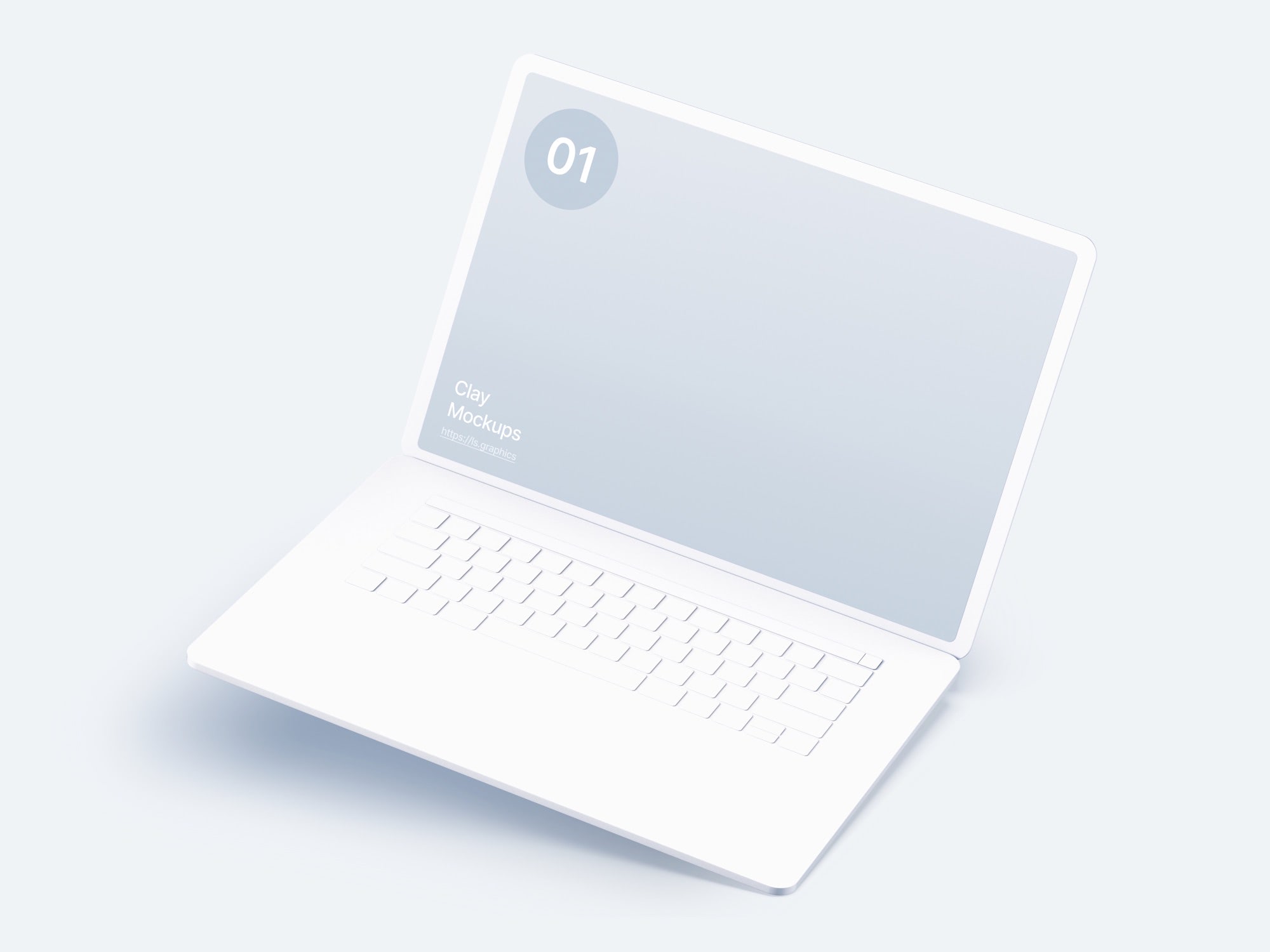 Laptop Clay Mockups, Scene 08 | Figma, Sketch, Photoshop