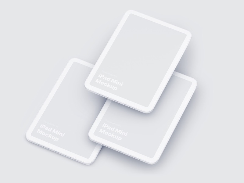 iPad Mini Clay Mockups, Scene 13 | Photoshop, Sketch, Figma