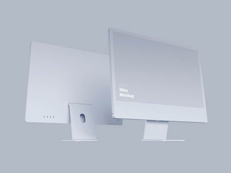 iMac 24-inch Clay Mockups, Scene 12 | Figma, Sketch, Photoshop