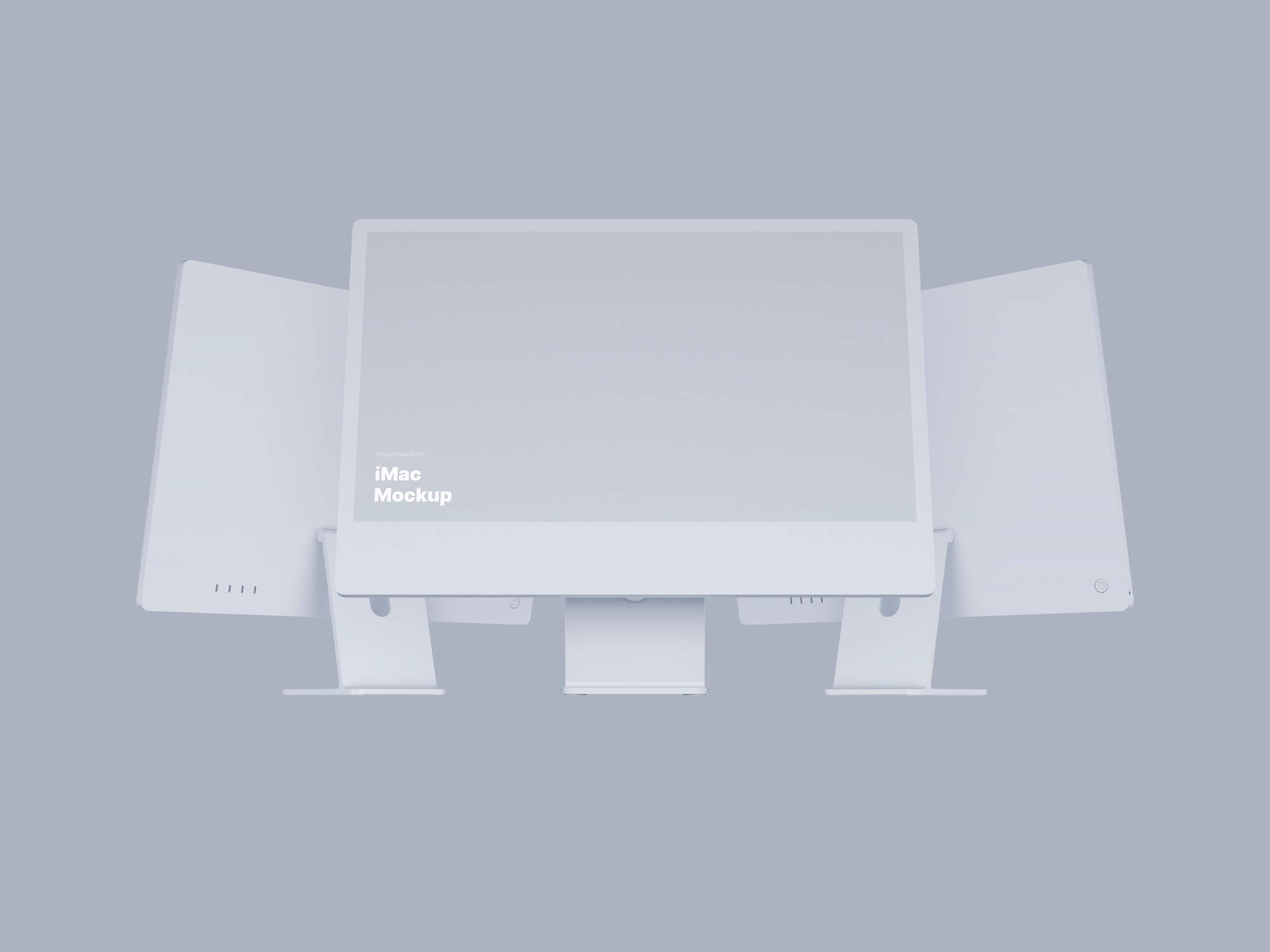 iMac 24-inch Clay Mockups, Scene 07 | Figma, Sketch, Photoshop