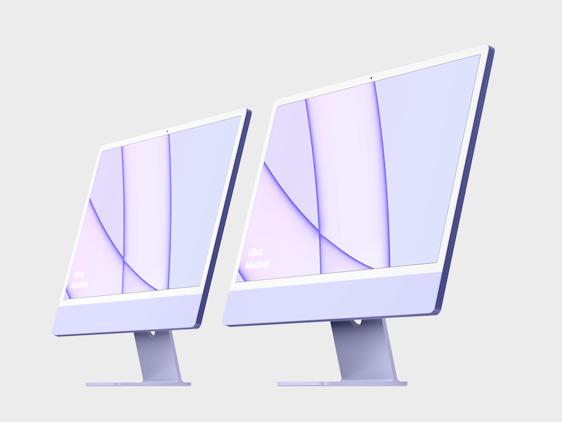 iMac 24-inch Clay Mockups, Scene 09 | Figma, Sketch, Photoshop