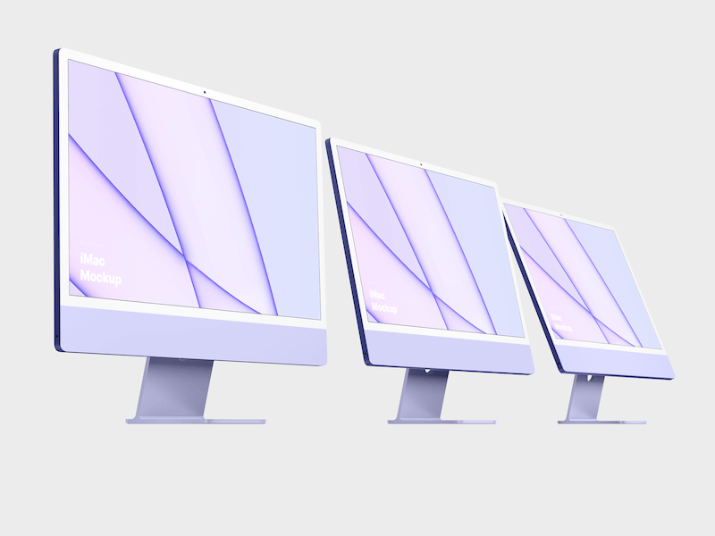iMac 24-inch Clay Mockups, Scene 12 | Figma, Sketch, Photoshop