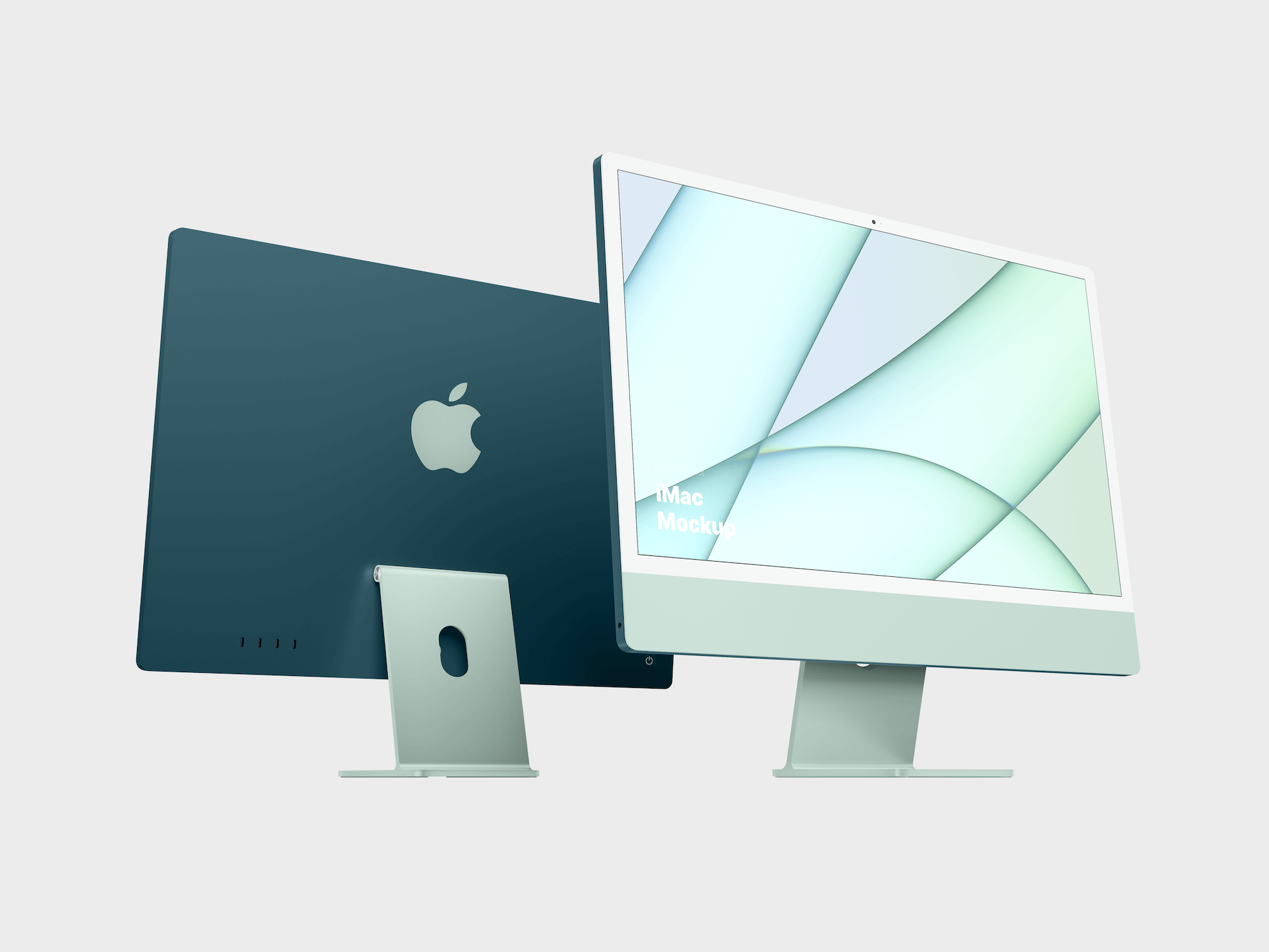 iMac 24-inch Realistic Mockups, Scene 13 | Figma, Sketch, Photoshop